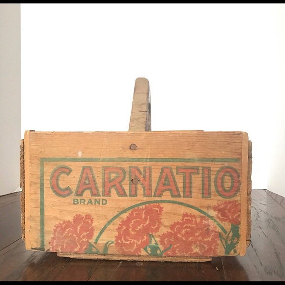 Storage & Organization | Primitive Wooden Box Carnation Depression Era ...